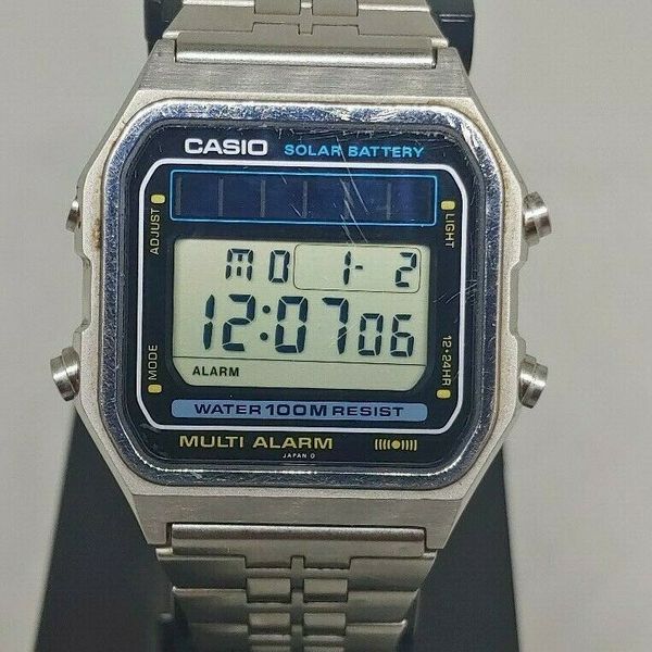 Vintage rare Casio Solar digital lcd watch W-850 Alarm module 242 ...