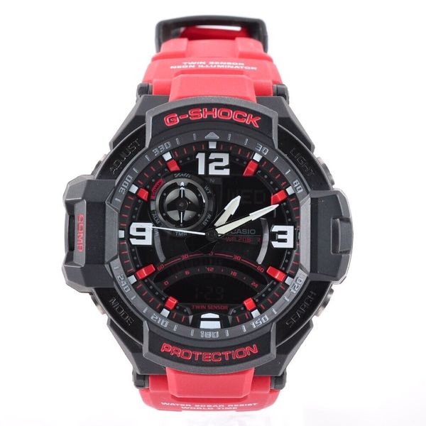 Casio G-Shock GA-1000-4B Aviation Black Dial Red Resin Quartz Men's ...