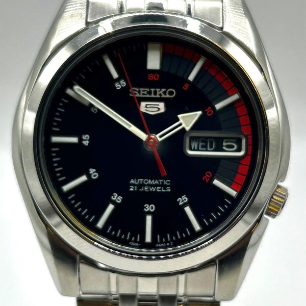 Seiko Black Dial Stainless Steel Bracelet SNK375K1 | WatchCharts ...
