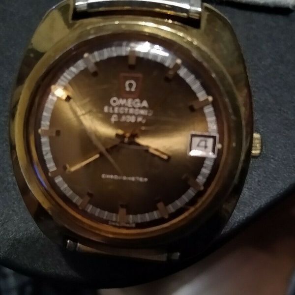 Vintage Omega f 300 hz chronometer 20 micron electronic new battery L ...