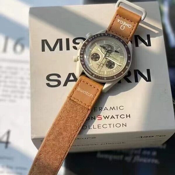 Swatch x Omega Moonswatch SO33T100 Saturn - 42mm diameter | WatchCharts ...