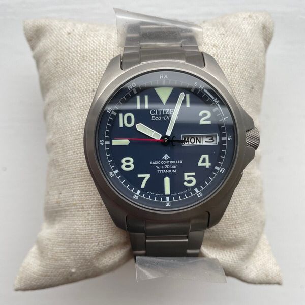 Citizen Promaster AT6080-53L Eco Drive Radio Controlled Titanium 40mm ...