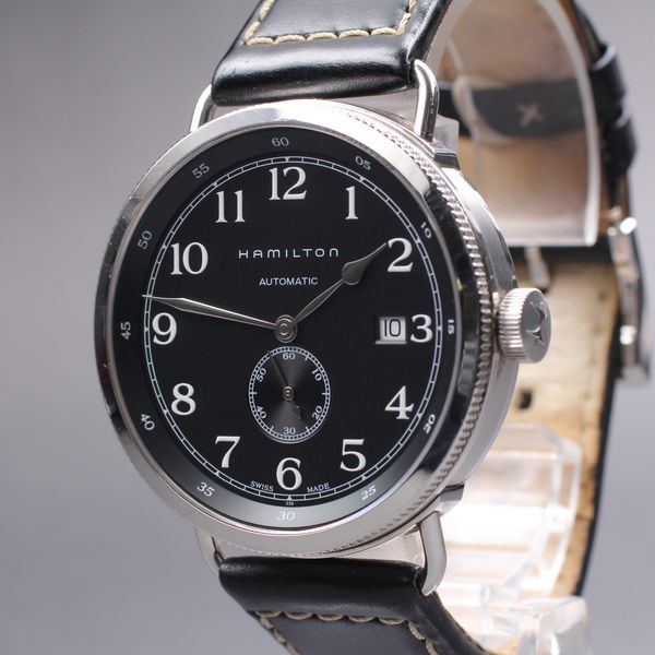 [Near MINT] Hamilton Pioneer H784150 Small Second 40mm Black AT Men's ...