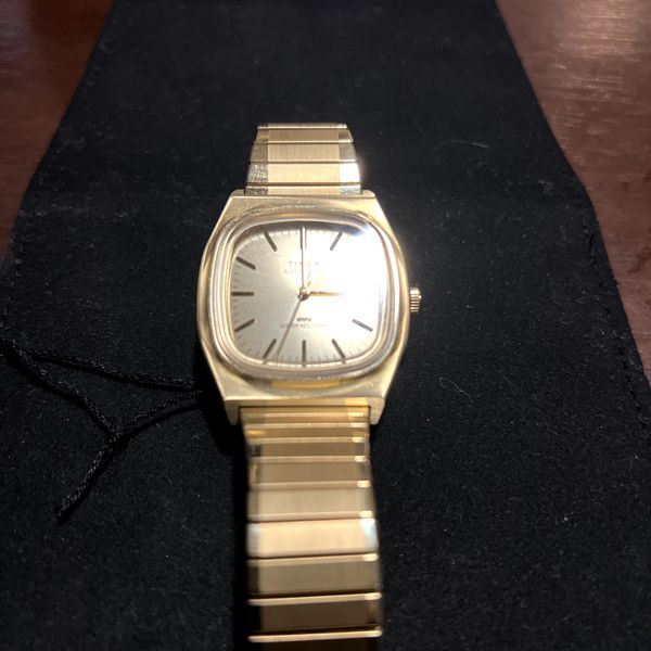 Timex Automatic 1983 E-Line Reissue 34mm with gold tone expansion band ...