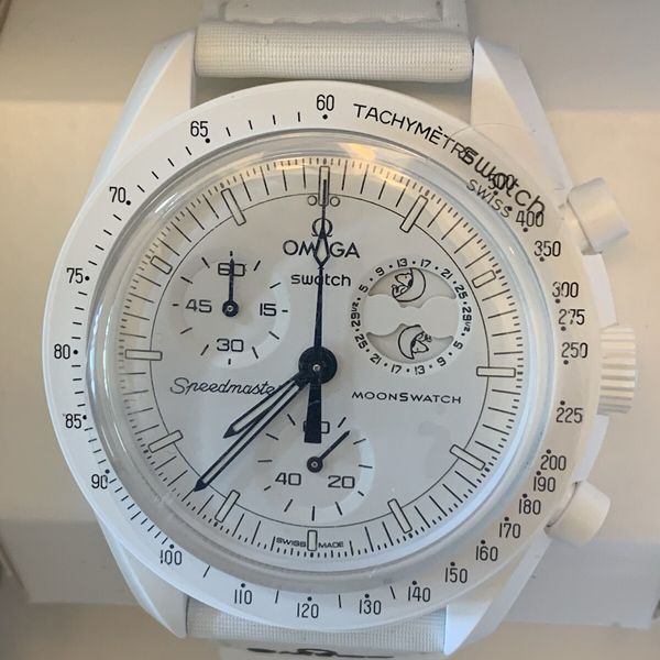 OMEGA x Swatch Mission To Moon Phase Snoopy MoonSwatch (White) New w ...