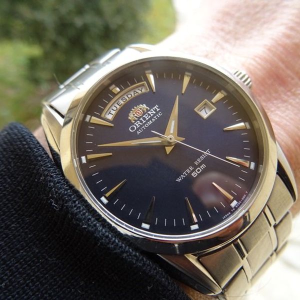 [€200 EUR] Rare - Orient Day-Date automatic 38mm - Dark blue [EU Seller ...