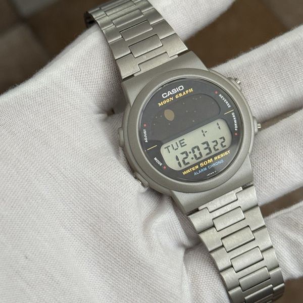 Vintage Casio Moon Graph GMW-60 Menâ s Digital Astronomy Watch Module ...