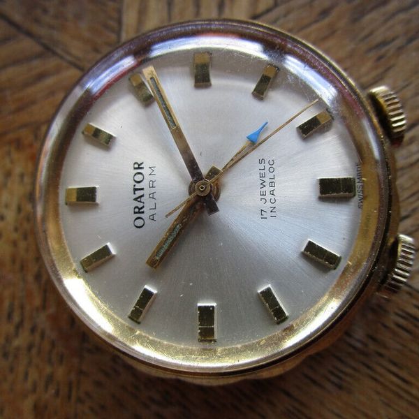 Vintage Used Gold Plated ORATOR Alarm Watch Cal. AS 1475. For parts ...