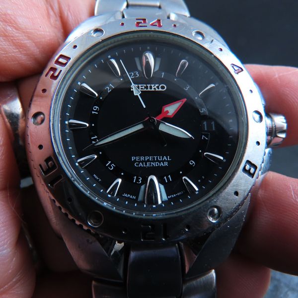 8F56 Japan Seiko Perpetual Calendar GMT Quartz Men Watch | WatchCharts ...