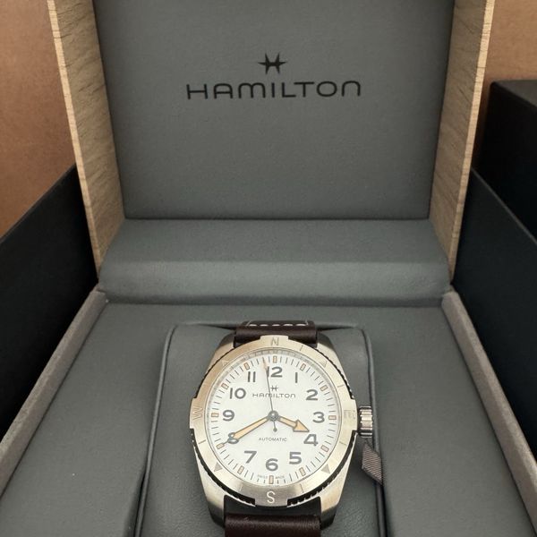 Hamilton Khaki Field Expedition 37mm White Full Set With Gift Tote And ...