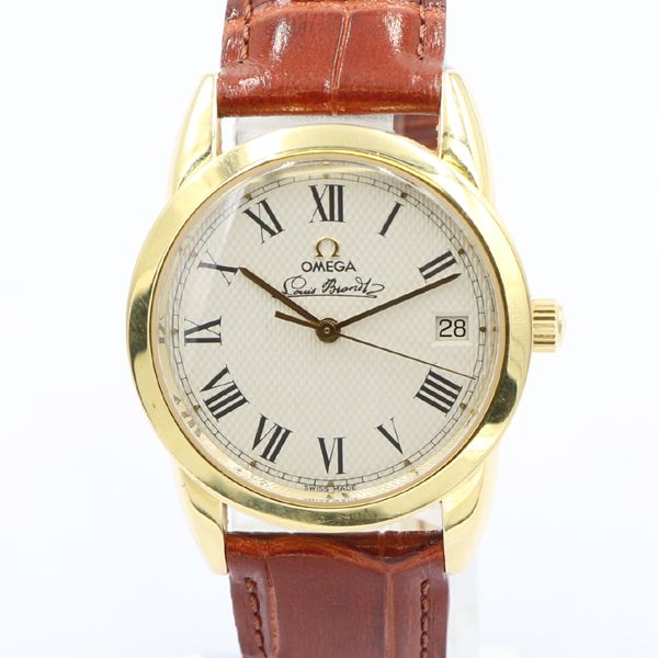 [Omega OMEGA] Louis Blanc See-Through Back Date K18YG / Leather / GP ...