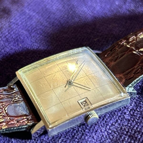 Vintage Stainless Steel Girard Perregaux W/ Checkered Dial Art Deco ...