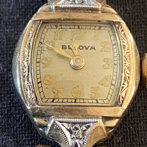 Vintage Bulova Womens Dress Gold Tone Watch Small Dainty 10K GF ...