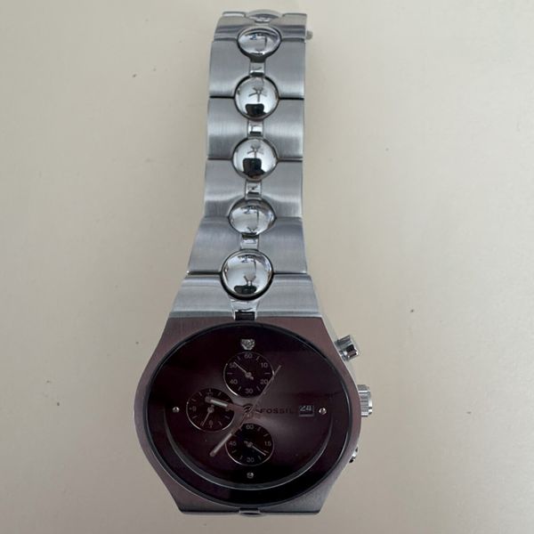 Fossil Menâ s Watch Arkitekt Black Bezel Quartz FS 2919 Stainless Steel ...