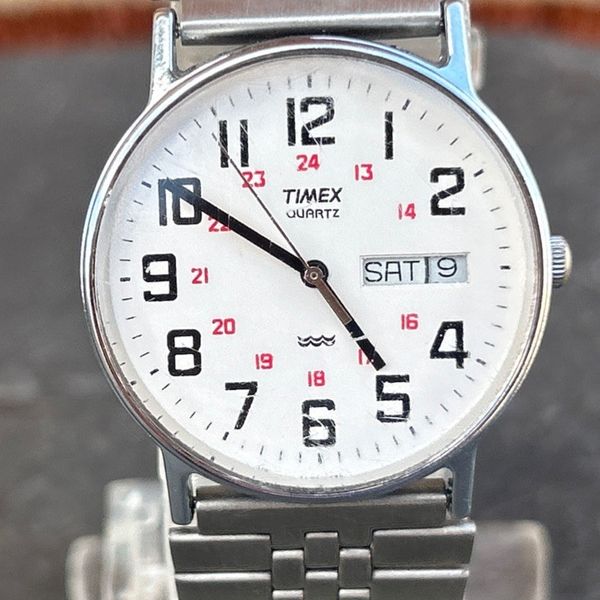 Vintage Men's Timex LA Cell Day/Date Easy Reader 32mm Quartz Watch New ...
