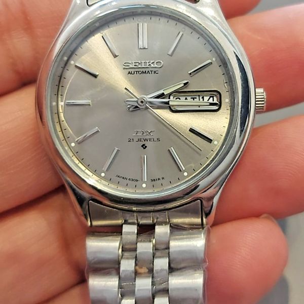 FAULTY Vintage Seiko DX Auto 6309 Menâ s Day/Date Silver Dial Japan 21 ...