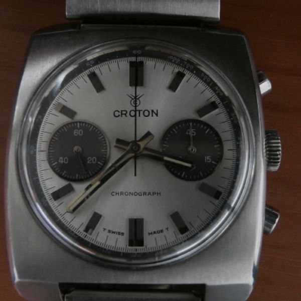FS- CROTON Vintage Chronograph Panda dial Solid Stainless Steel MINT ...