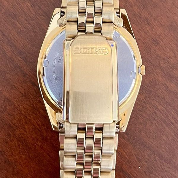 Vintage SEIKO Gold Sunburst President Watch Water Resistant EC LAB Logo ...