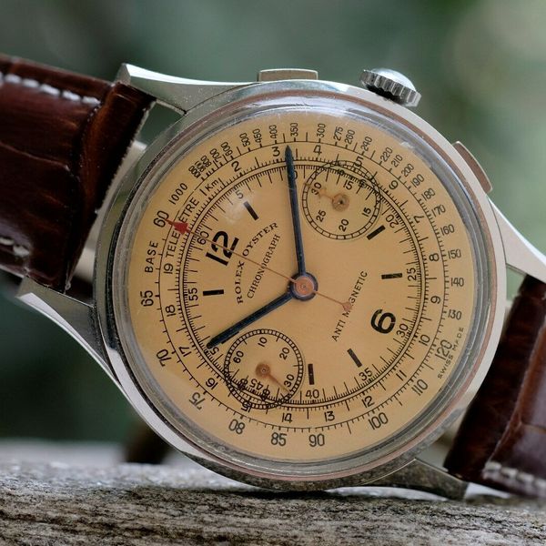 ROLEX OYSTER CHRONOGRAPH MODIFIED VALJOUX 23 MOVEMENT NOS SOLID STEEL ...