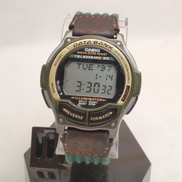 VINTAGE CASIO DATABANK ILLUMINATOR DB-34H TELEMEMO 30 MEN'S WATCH NEW ...