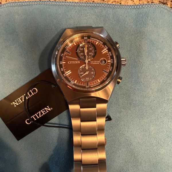 Citizen Brycen Super Titanium Chronograph Eco-Drive Black Dial Mens ...
