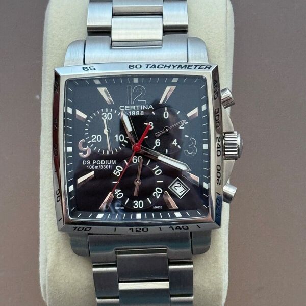 Certina DS Podium Square Chronograph - Black - Swiss Quartz ...