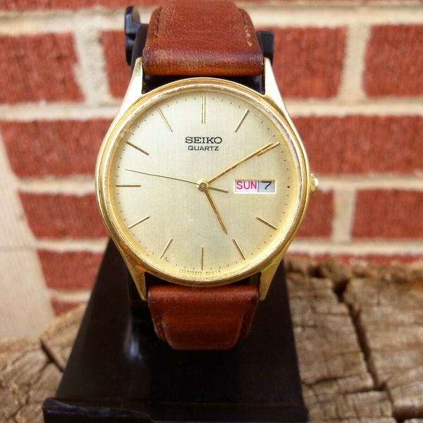 Men's Vtg Day/Date Seiko Watch 6533-8019 Works New Energizer Battery No ...