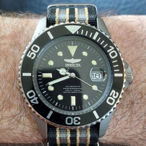 Invicta 0420 Pro Diver AUTO Seiko NH35 Black Dial TITANIUM Bond NTTD ...