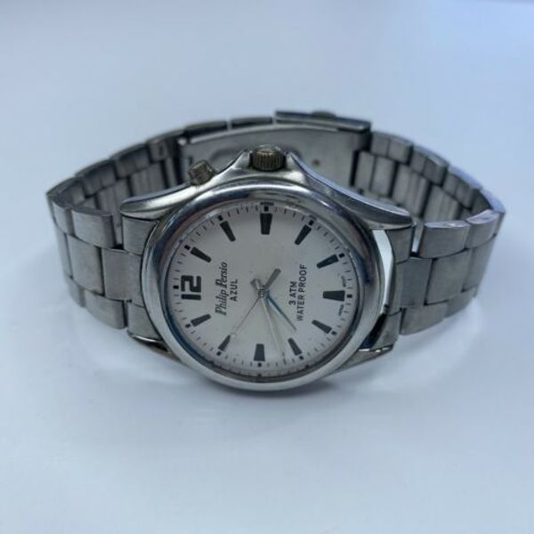 E Philip Persio AZUL WR30M Silver Mens Vtg Japan Stainless D4GEM0991 ...