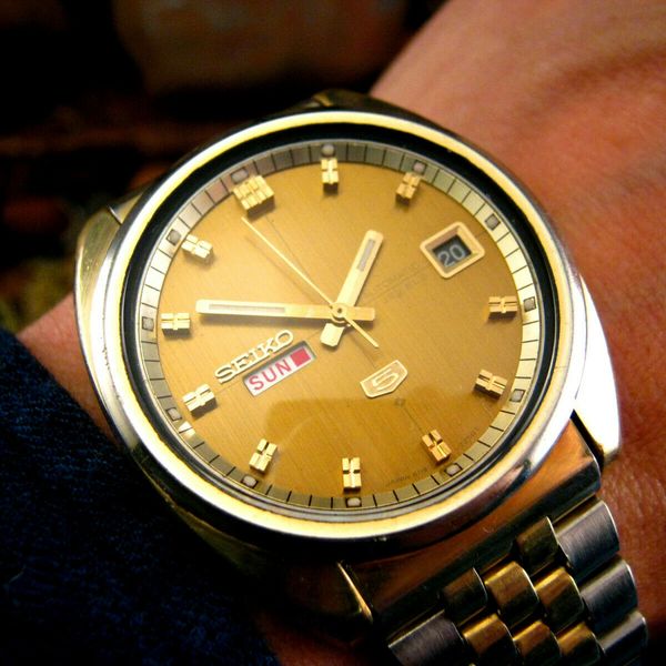 1971 SEIKO 6119-7183 GOLD DIAL Vintage Retro AUTOMATIC Mens 37mm Bi ...