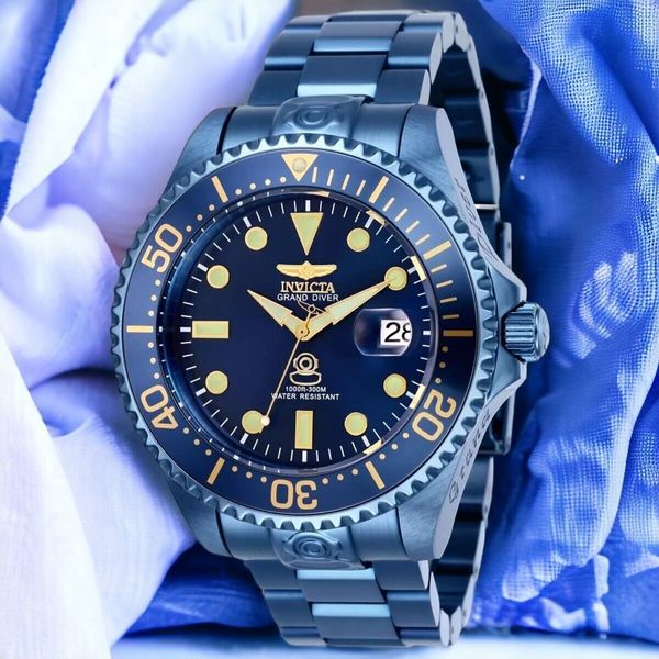 NEW Invicta Men's 47mm GRAND DIVER Automatic BLUE LABEL Stainless Steel ...