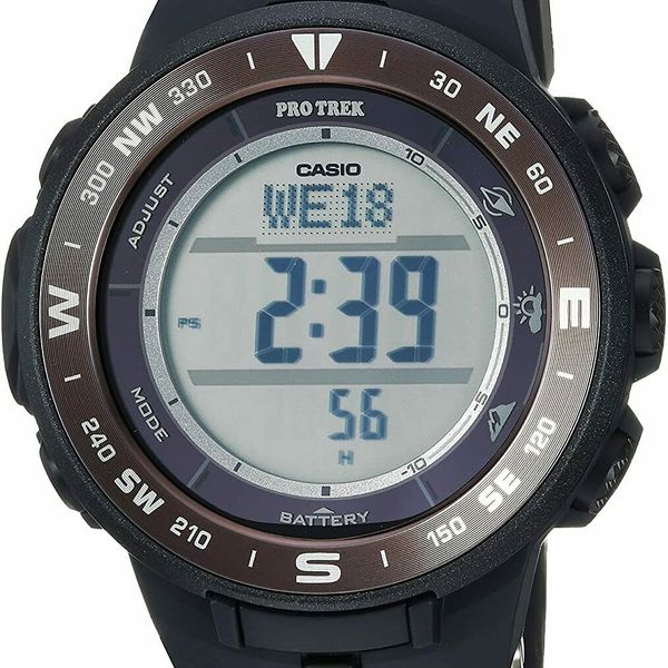 Casio Pro Trek Men's Tough Solar Triple Sensor Gold Bezel 56mm Watch PRG330-9 | WatchCharts ...