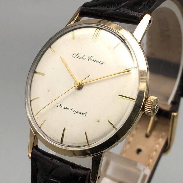 OH serviced, Vintage 1959 Seiko Cronos J14021 Hand-Winding 17J from Japan #890 | WatchCharts ...