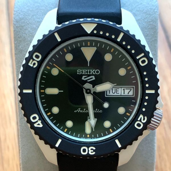 Rare Seiko 5 Sports SRPG79K1 Automatic Black Resin Body Diver Watch ...