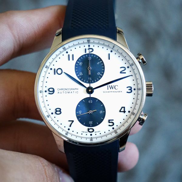 IWC Portugieser Chronograph Blue Panda IW371620 | WatchCharts Marketplace