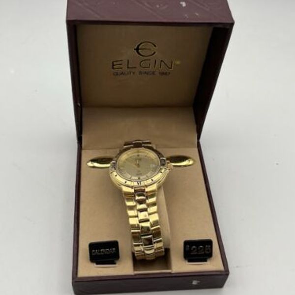 ELGIN Steel G5 watch Timepiece Men Gold Color | WatchCharts Marketplace