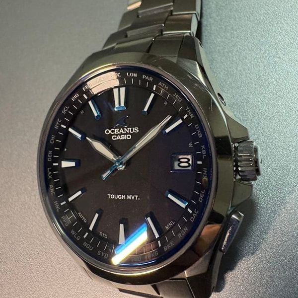 CASIO Oceanus OCW-S100-1AJF Watch 45.7x41.5x10.5mm Black Dial Stainless ...