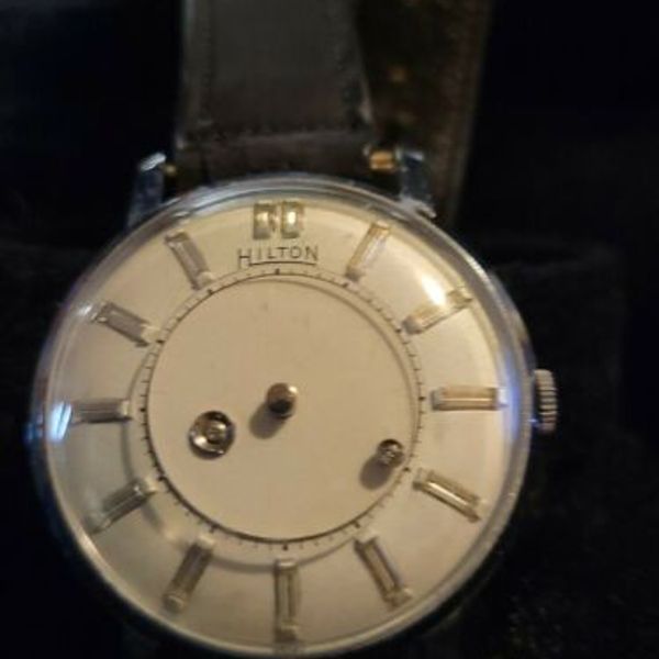 Vintage Hilton Watch Mystery Diamond Hands Vintage Boxes Swiss Made ...