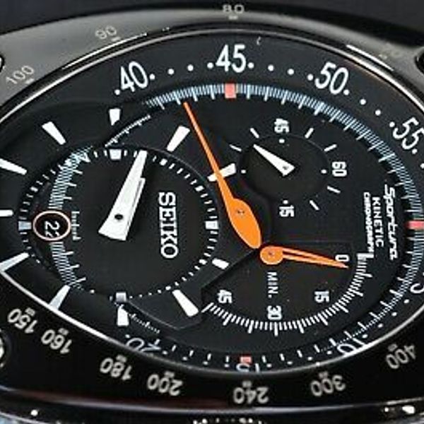 Seiko Sportura 7L22-0AD0 SNL015P1 AGS/Kinetic Chronograph Large ...