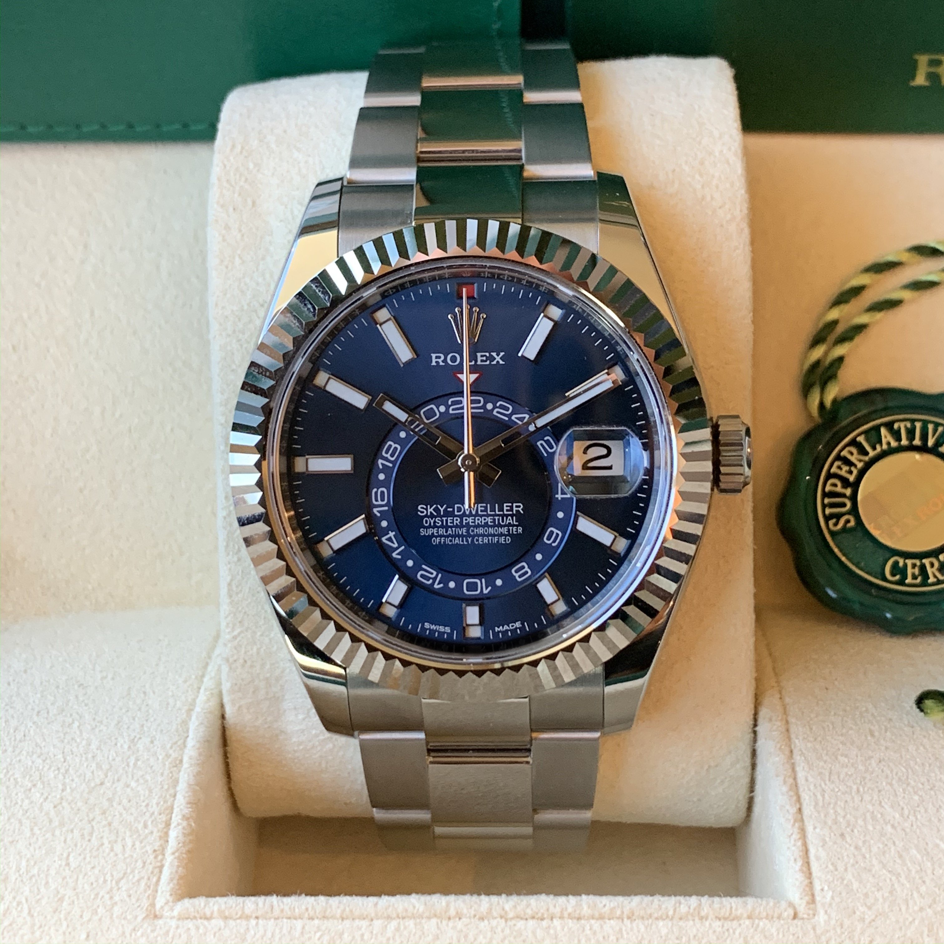 FS: Rolex Skydweller Blue Dial 326934 Steel 42mm 2018 Like New Complete ...