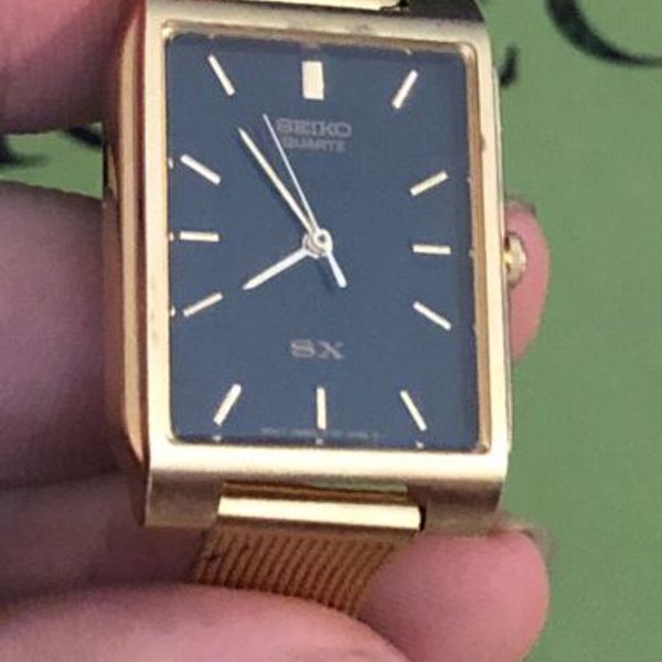 Vintage Seiko SX V701-5K40 Men's Retro Tank Watch Gold Tone New Battery & Band | WatchCharts ...