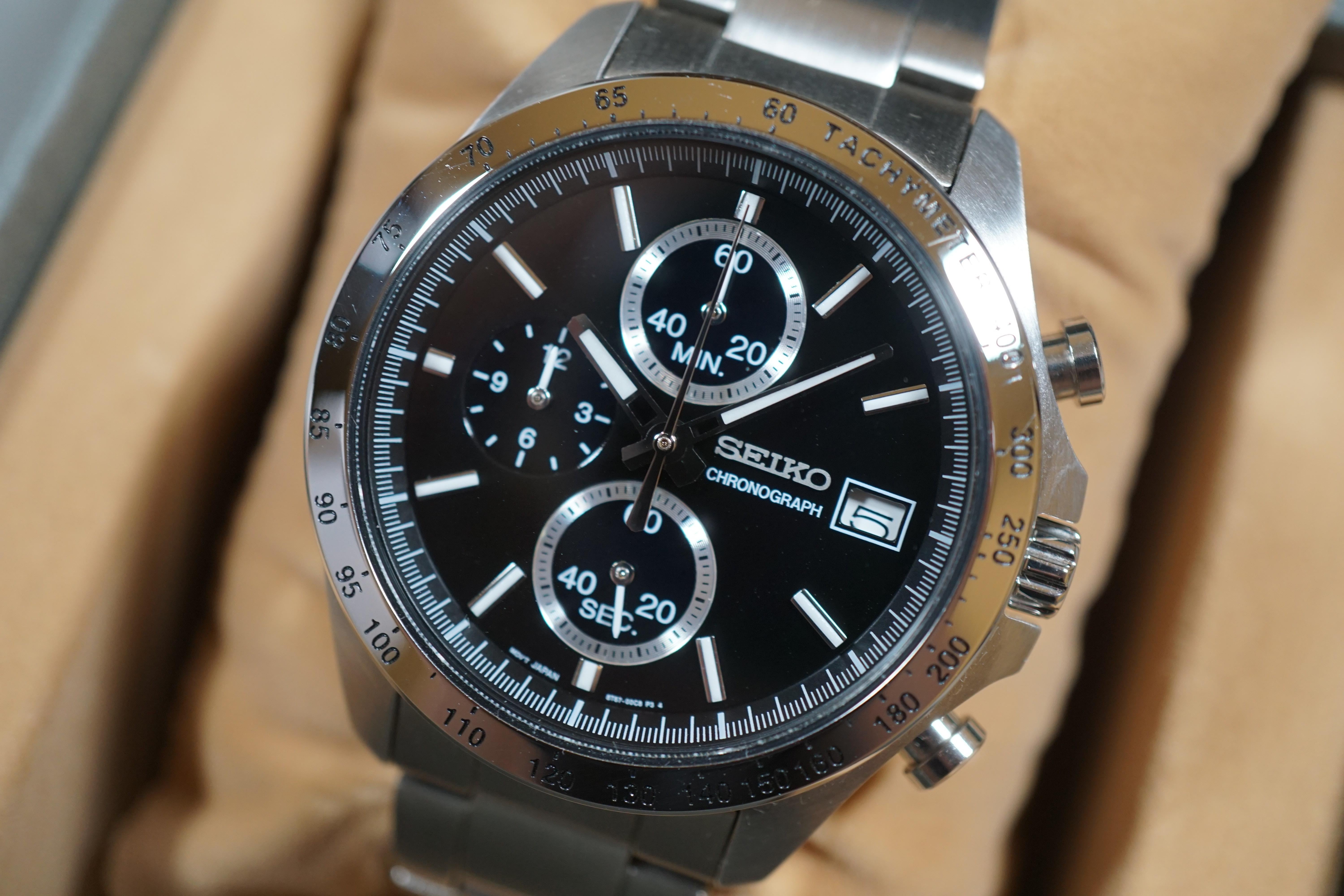 [WTS] Seiko Spirit SBTR005 8T67 Black Dial Chronograph Quartz Watch ...
