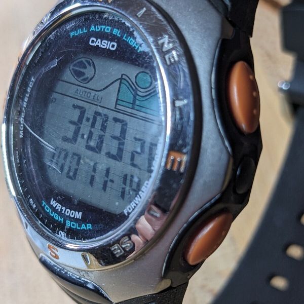 Casio Pathfinder PAS 201 2531 Tide Moon AEL WR 100m watch | WatchCharts ...