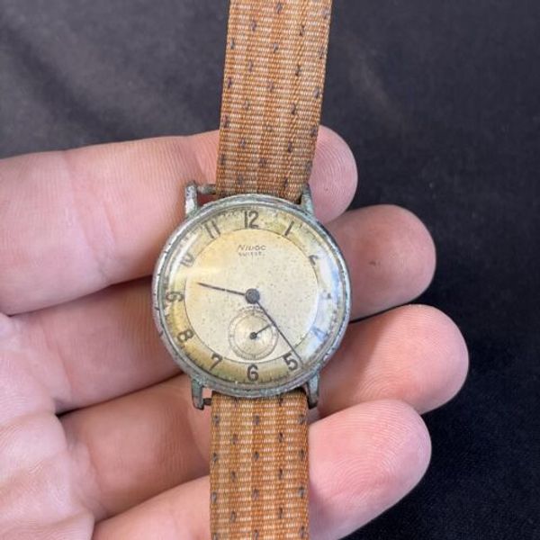Antique Vintage Nivoc Suisse Watch Swiss Made Fond Acier Inoxydable ...