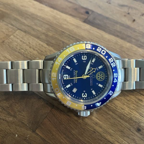 Swiss ETA Modified Movement GMT Dive Watch With Rotary Club ...