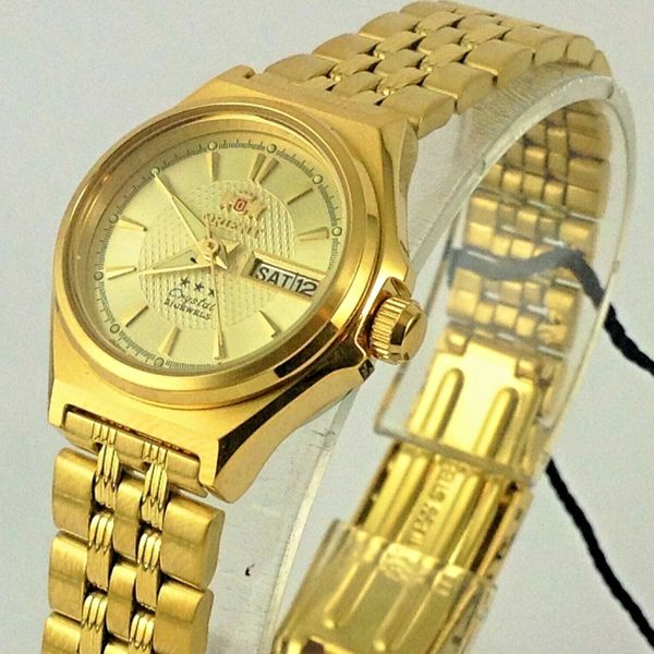 NEW Orient Gold Tone Automatic Watch Lady FNQ1S001C ORIENT BOX ...