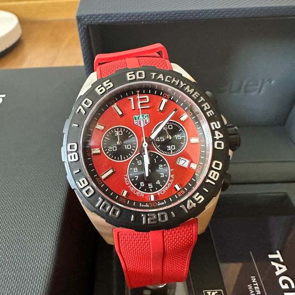 TAG Heuer Formula 1 Chronograph Quartz Red Dial Men's Watch CAZ101AN ...