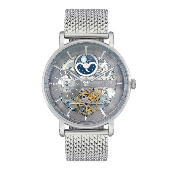 Kenneth Cole Automatic Skeleton Dial Stainless Steel Mesh Men's Watch ...
