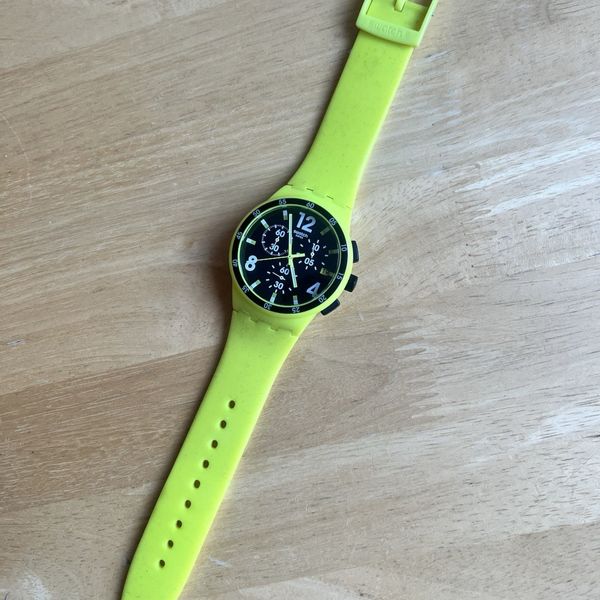 Mens Swatch Watch Neon Yellow | WatchCharts Marketplace