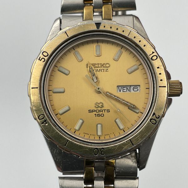 Vintage Seiko S3 Sports 150 Quartz 5Y23-6200 Bi Metal Watch ...